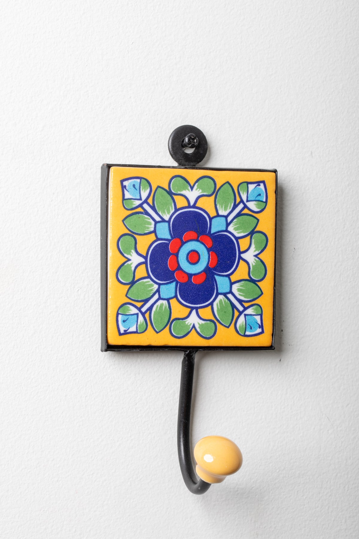 3x3 Ceramic Tile Hook | Artisan Ceramic Hooks · Mexicali Blues