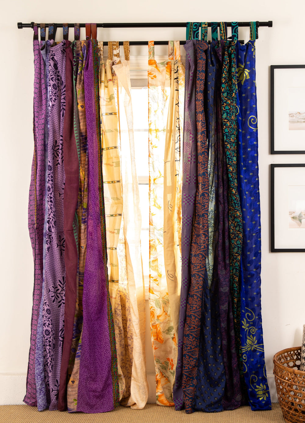 Recycled Silk Panel Curtain | Colorful Curtains · Mexicali Blues