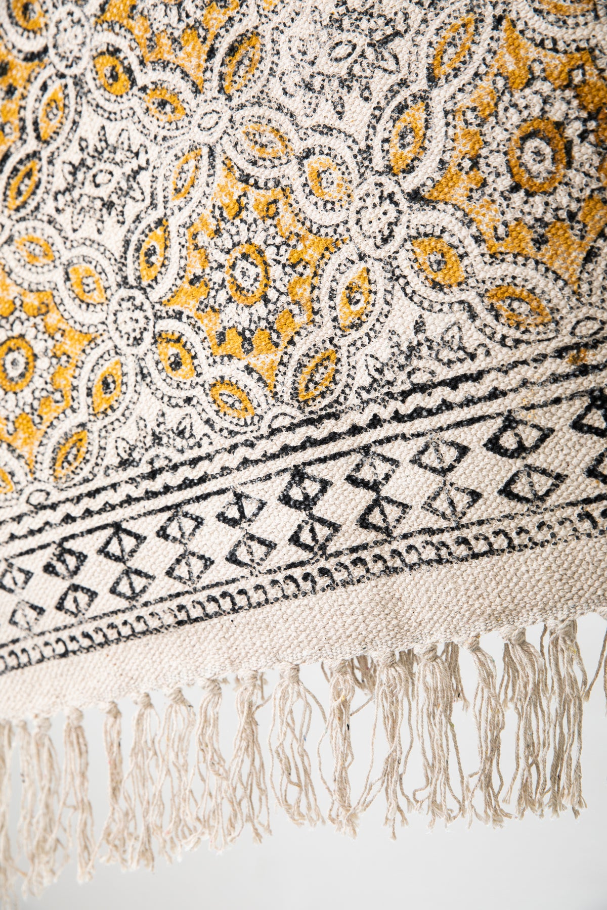 Dhurrie Woven Block Print Rug · Mexicali Blues