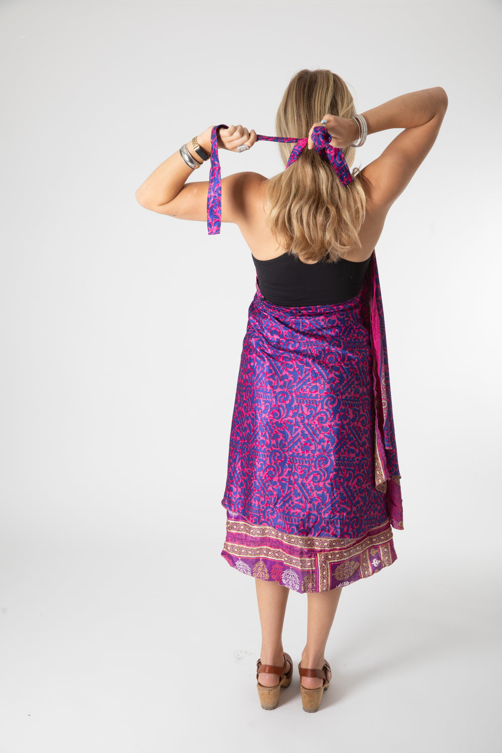 Magic Wrap Skirt Styling Inanna Halter Dress · Mexicali Blues