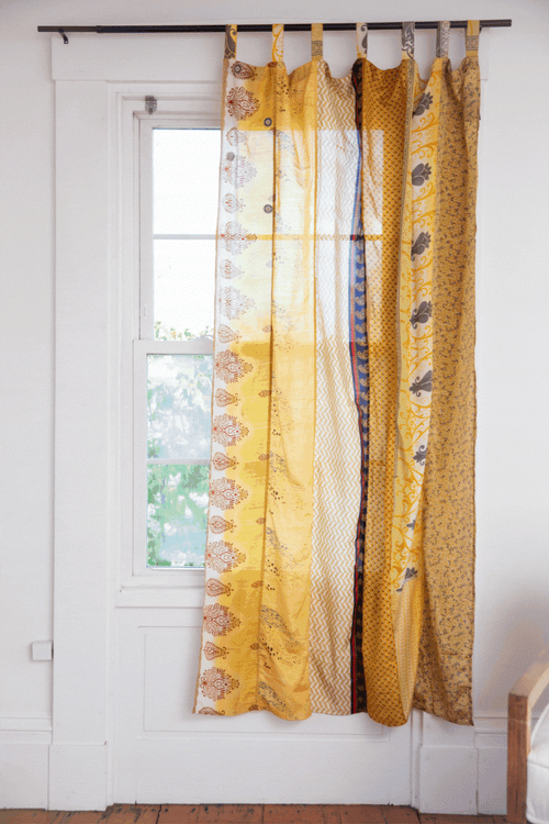 Recycled Silk Panel Curtain | Colorful Curtains · Mexicali Blues