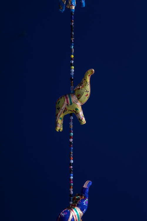 Beaded String of Fabric Shapes Wall Hanging · Mexicali Blues