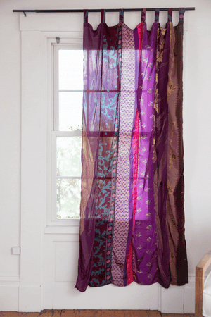 Recycled Silk Panel Curtain | Colorful Curtains · Mexicali Blues