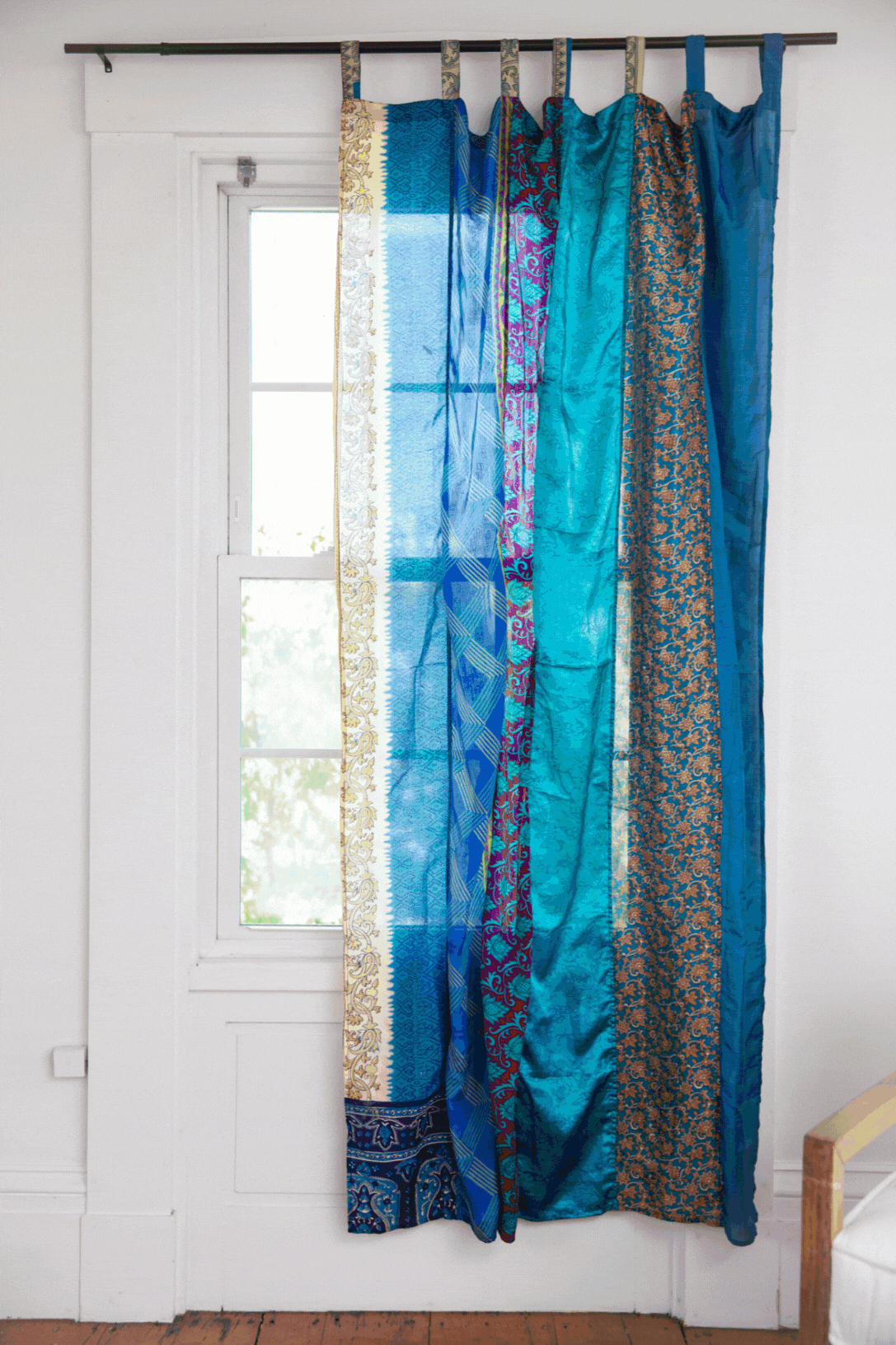 Recycled Silk Panel Curtain | Colorful Curtains · Mexicali Blues
