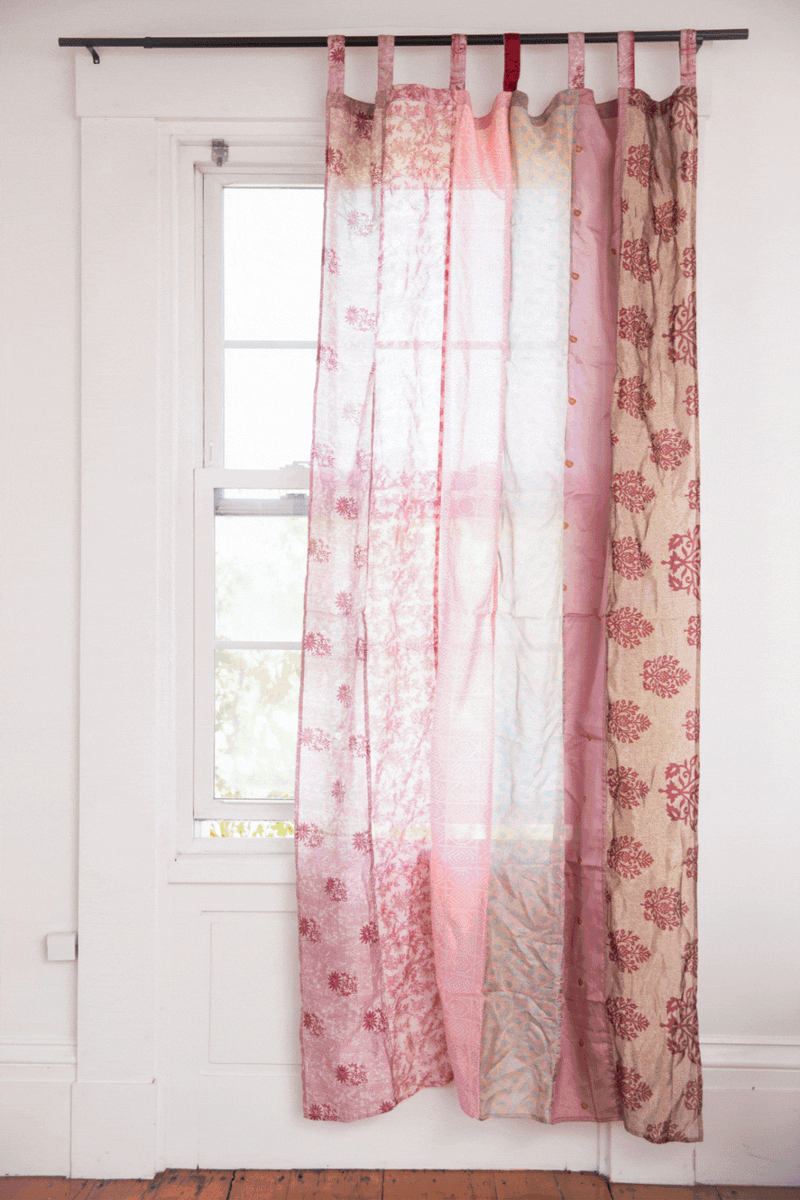 Recycled Silk Panel Curtain | Colorful Curtains · Mexicali Blues