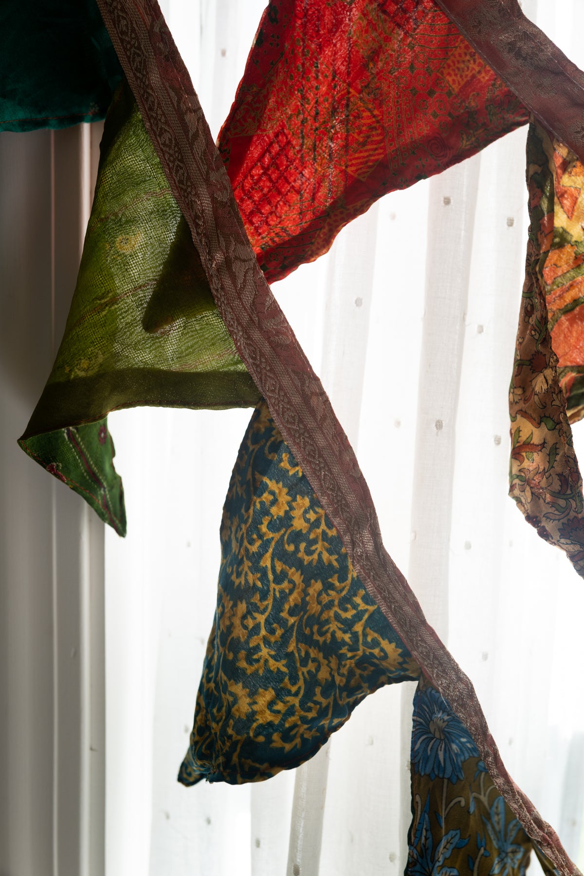 Recycled Sari Silk Flags | Multicolor Silk Flags · Mexicali Blues